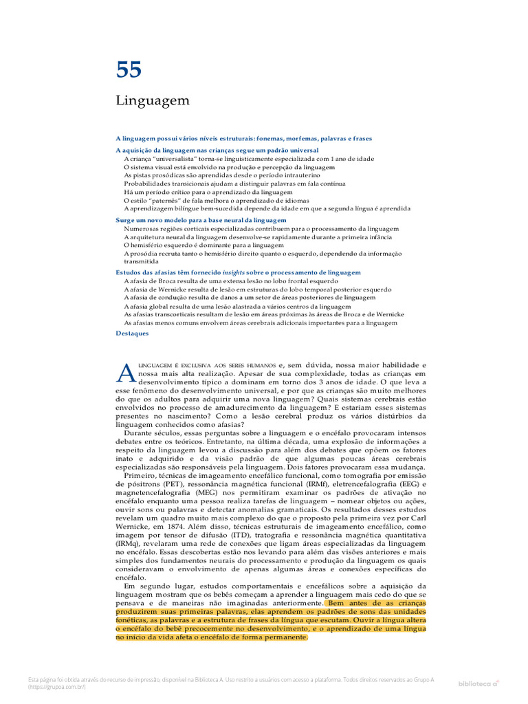 Lingua Gem | PDF | Aprendizado | Cérebro