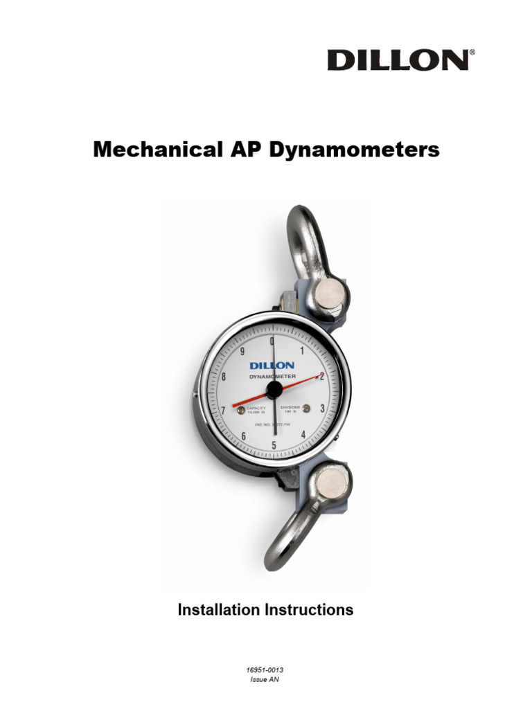 User Manual Dynamometers | PDF | Bearing (Mechanical) | Copyright