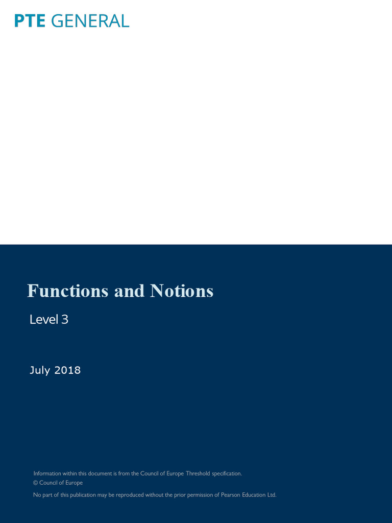 PTE General Level 3 Functions Guide | PDF | Question | Clause
