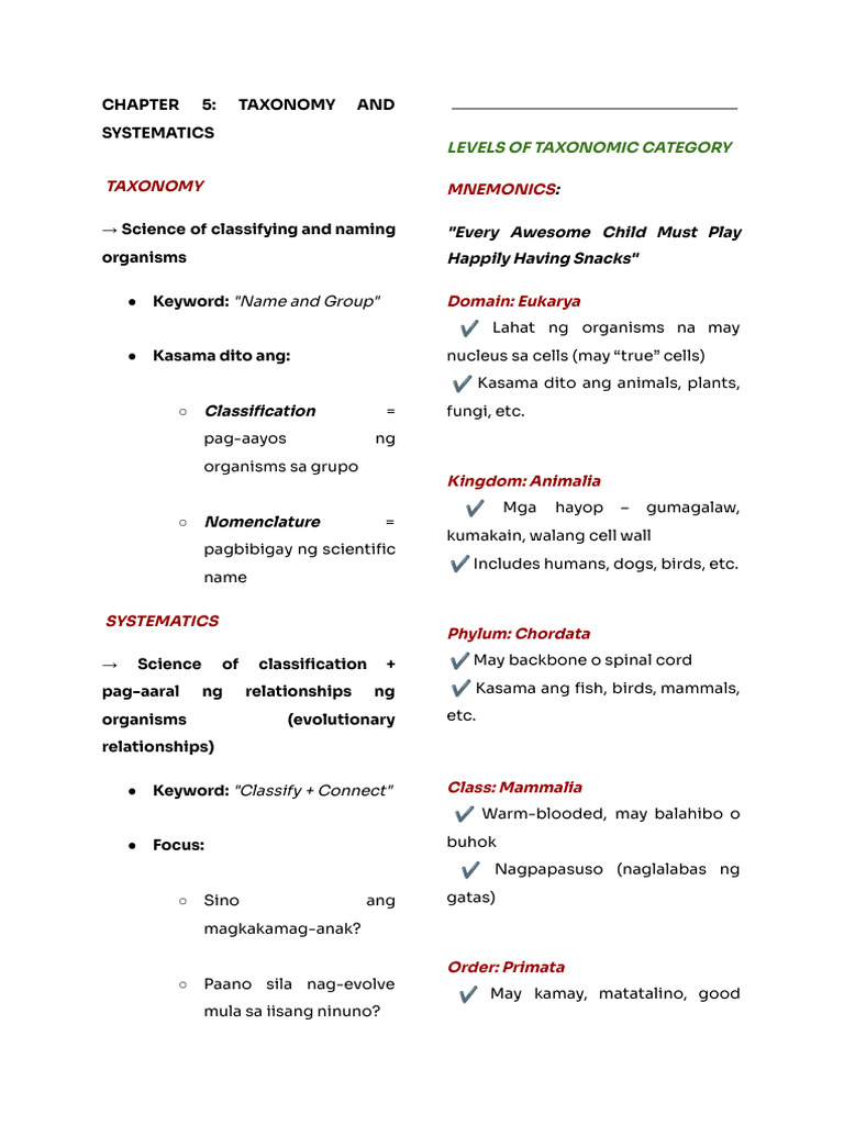 Taxonomy and Systematics Overview | PDF