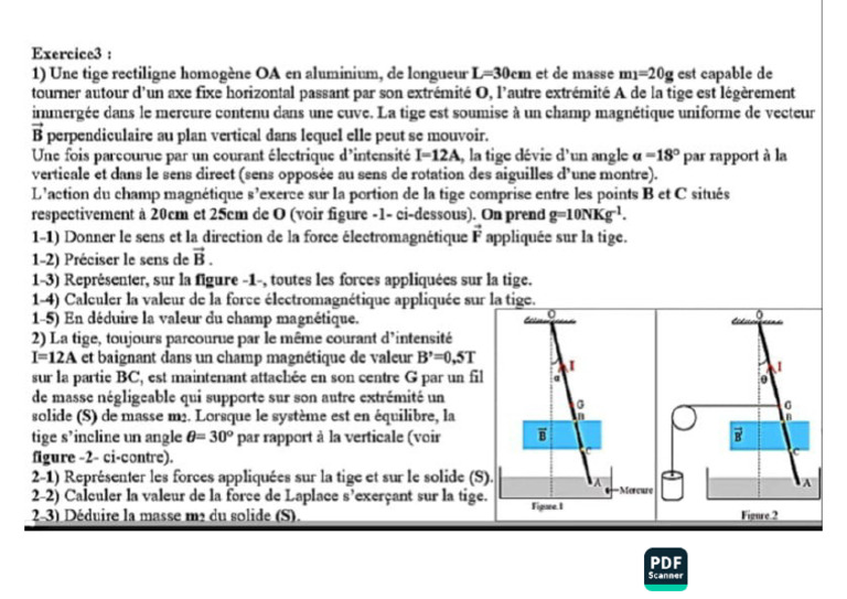 Force de Laplace Exercices | PDF