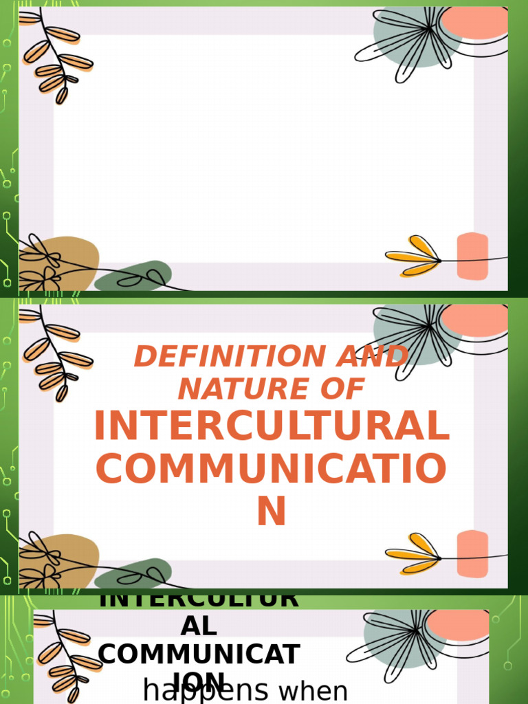 Definition and Nature of Intercultural Communication | PDF ...