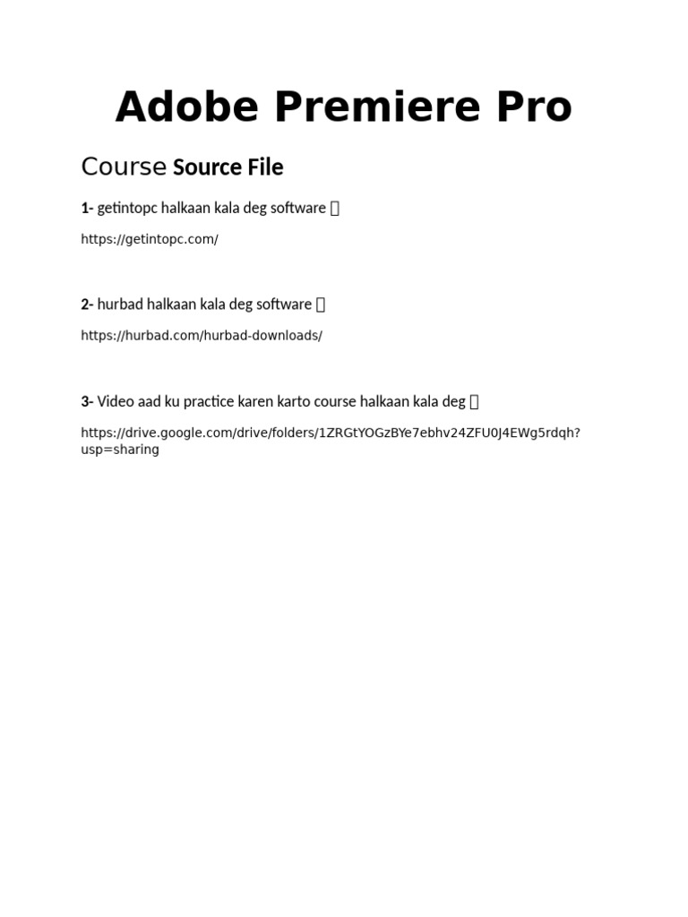 Adobe Premiere Pro Course Files Download | PDF