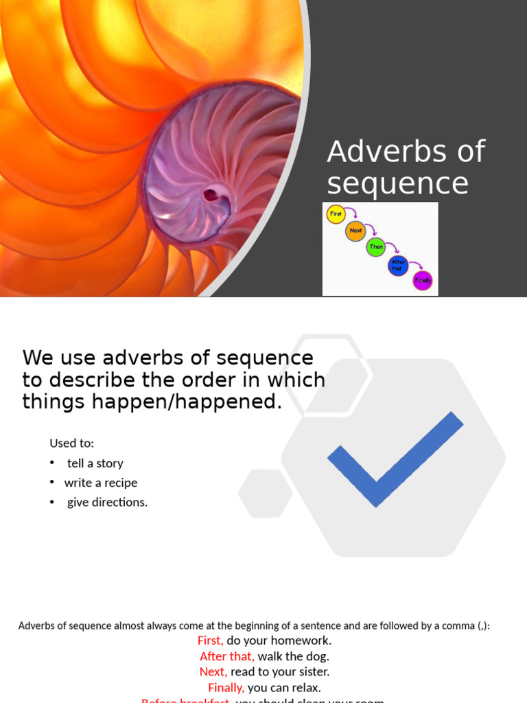 Adverbs of Sequence | PDF