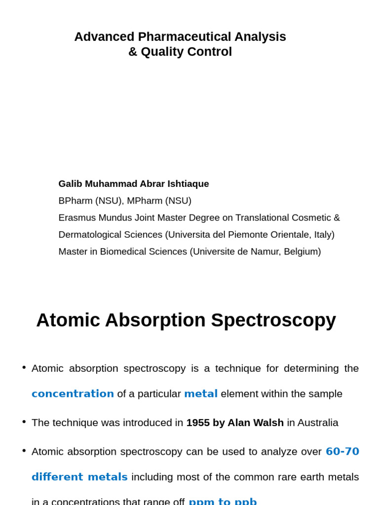 BPH 414 L3.1-Atomic Absorption Spectroscopy | PDF | Absorption Spectroscopy | Atomic Absorption ...