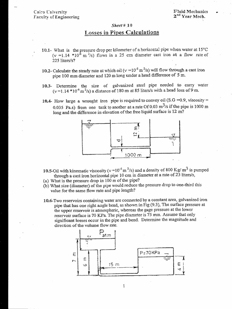 Pipe Flow Loss Calculations Guide | PDF | Dynamics (Mechanics) | Liquids