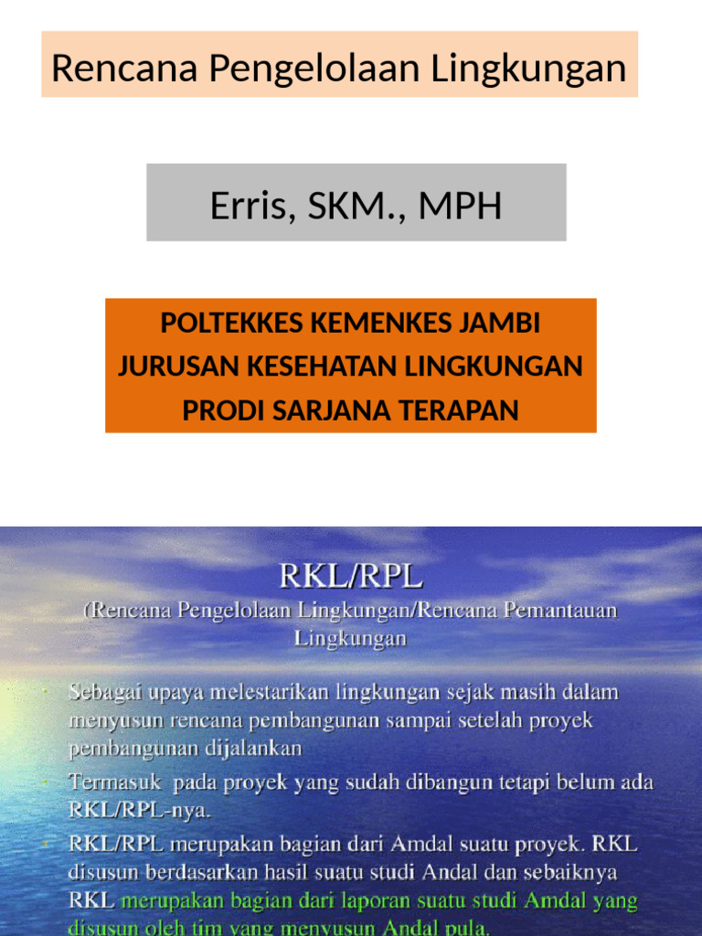 PPT 4 RENCANA PENGELOLAAN LINGKUNGAN | PDF
