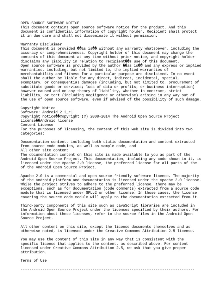 Open Source Software Notice | PDF | Free Software | License