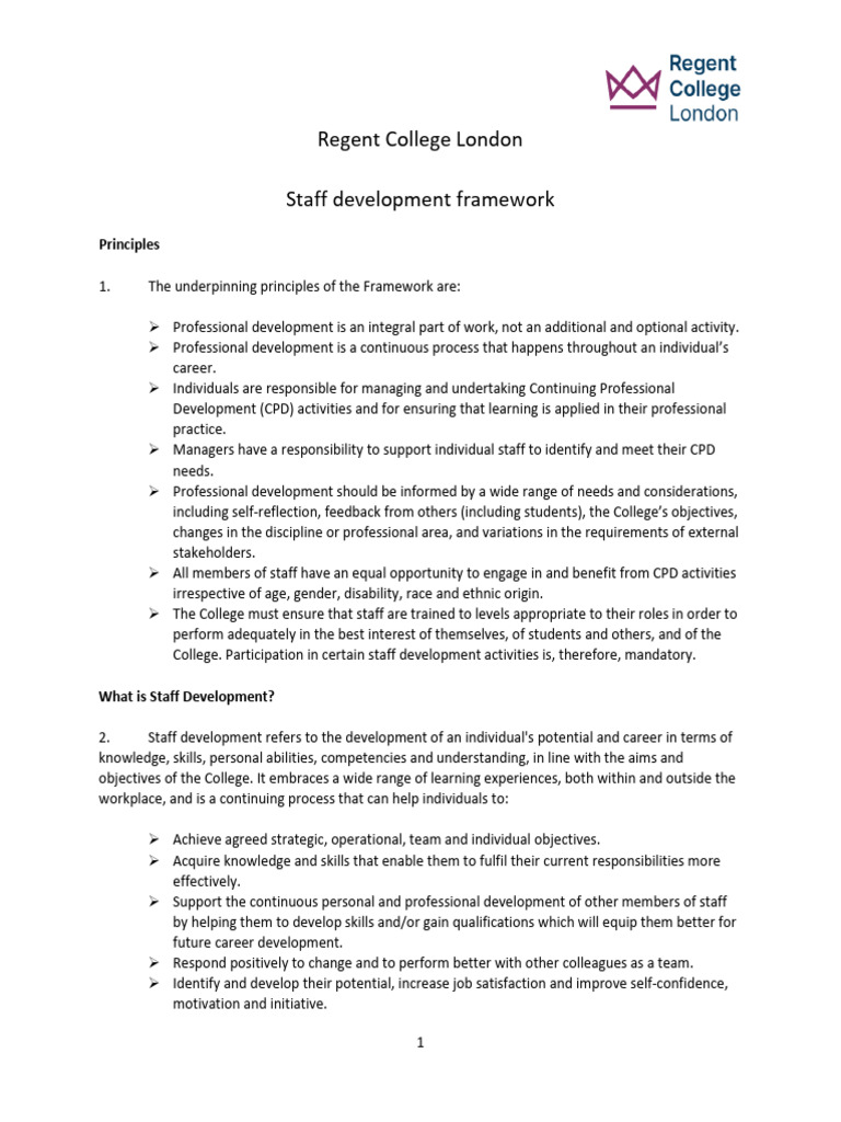Academic Staff Development Framework | PDF | Professional Development