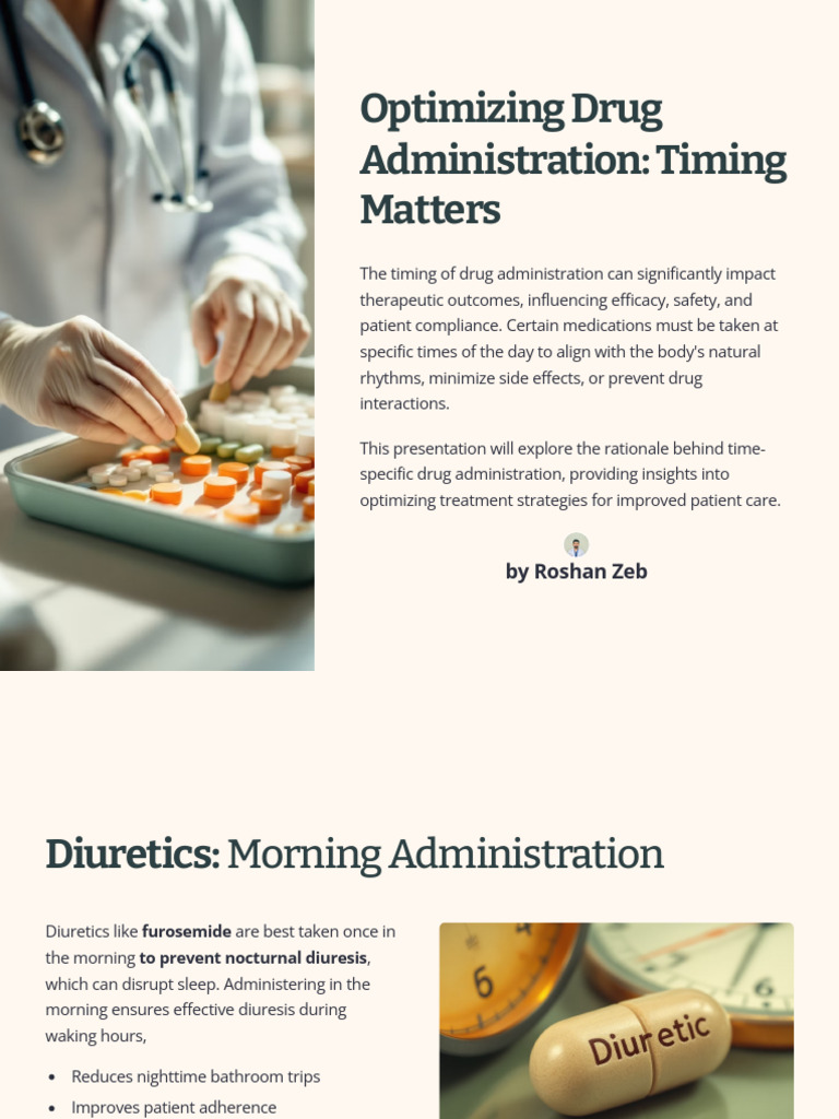Timing Matters in Pharmacotherapy-Maximize Effect | PDF | Aspirin | Statin