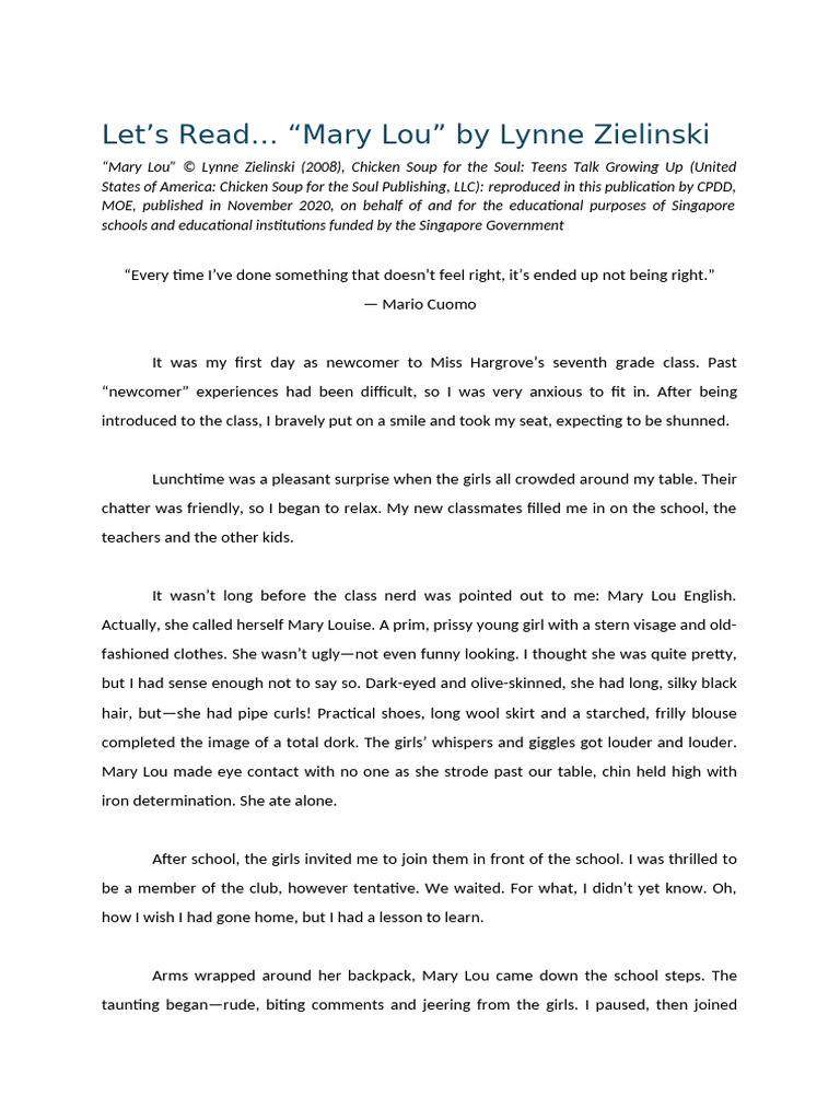 2024 CGS S2EL Unit 4 2 Mary Lou Great Mouse Plot | PDF