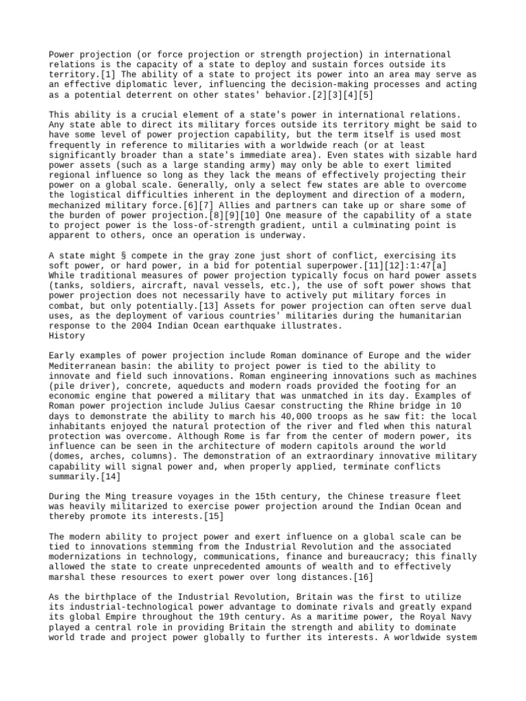Understanding Power Projection in IR | PDF | International Security ...