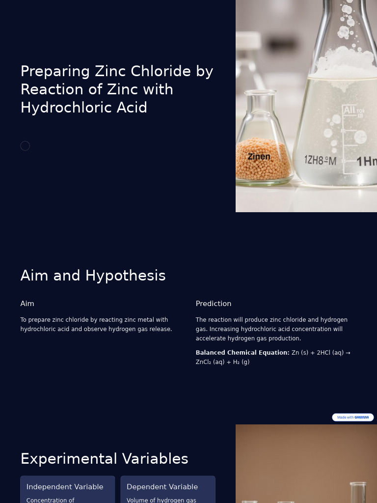 Preparing Zinc Chloride by Reaction of Zinc With Hydrochloric Acid ...