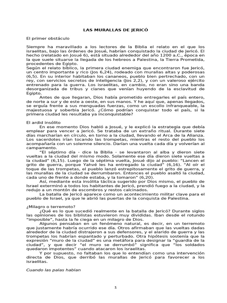 31 JERICO MURALLAS | PDF | Joshua | Arca de la Alianza