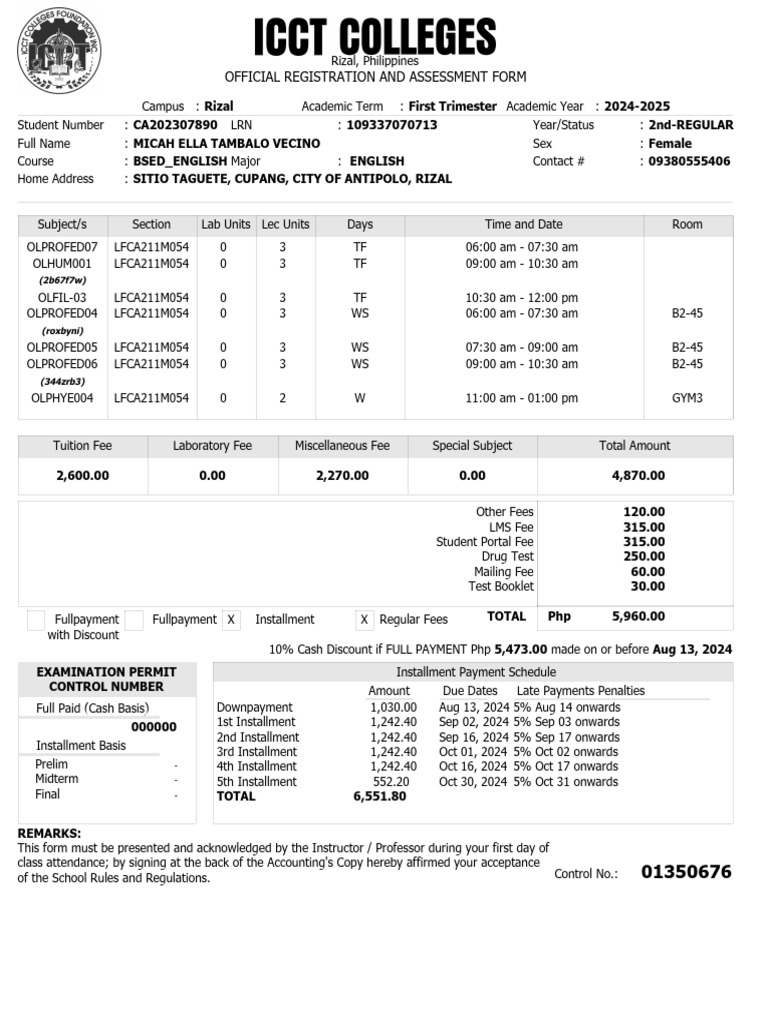 Official-registration-and-Assessment-Form-2 | PDF