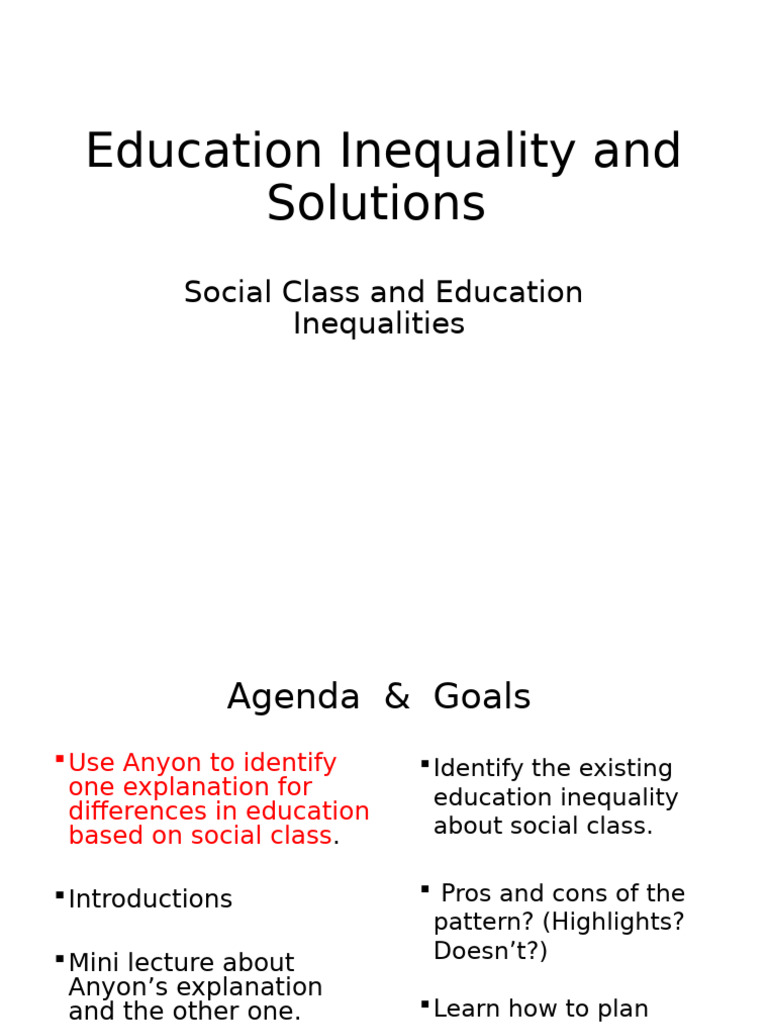 Education Inequality by Social Class | PDF | Sociology | Curriculum