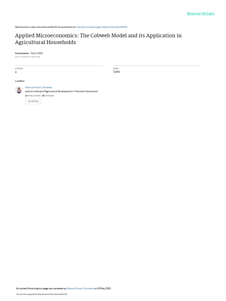 Cobweb Model in Agricultural Economics | PDF | Economic Equilibrium ...