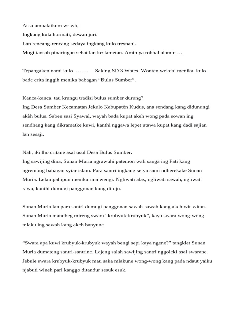 Dongeng Bulus Sumber | PDF