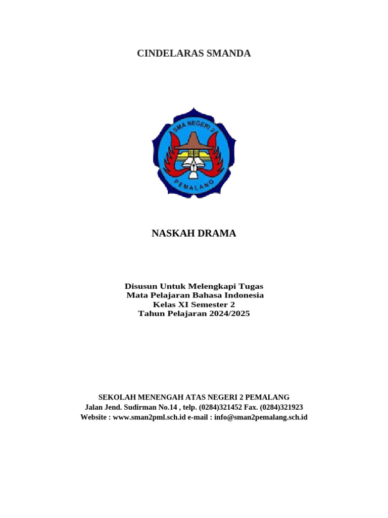 Sampul Naskah Drama Cindelaras | PDF
