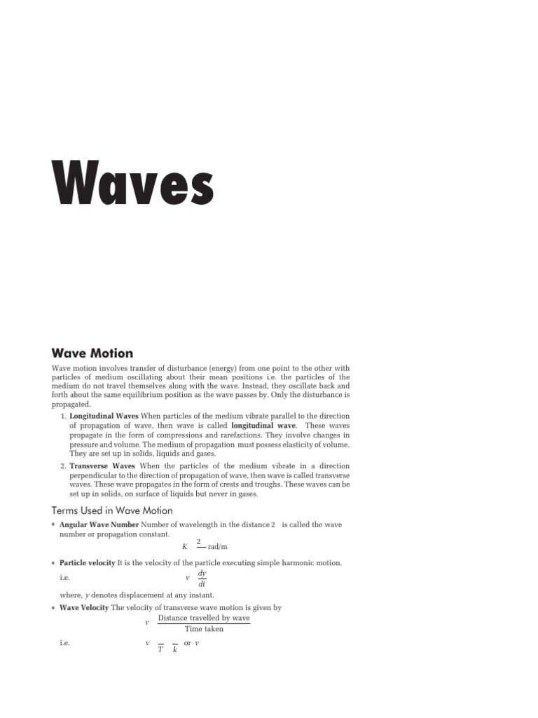 Understanding Wave Motion and Types | PDF | Waves | Physical Phenomena