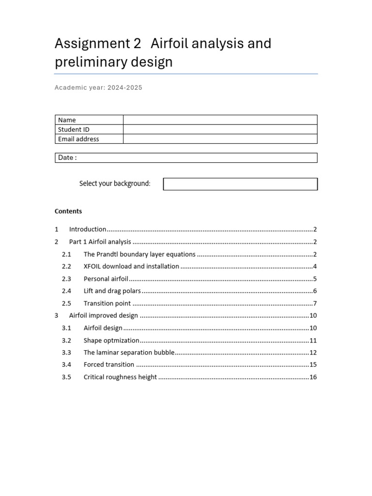 AE4130 22 Assignment2 2024 2025 | PDF | Airfoil | Drag (Physics)