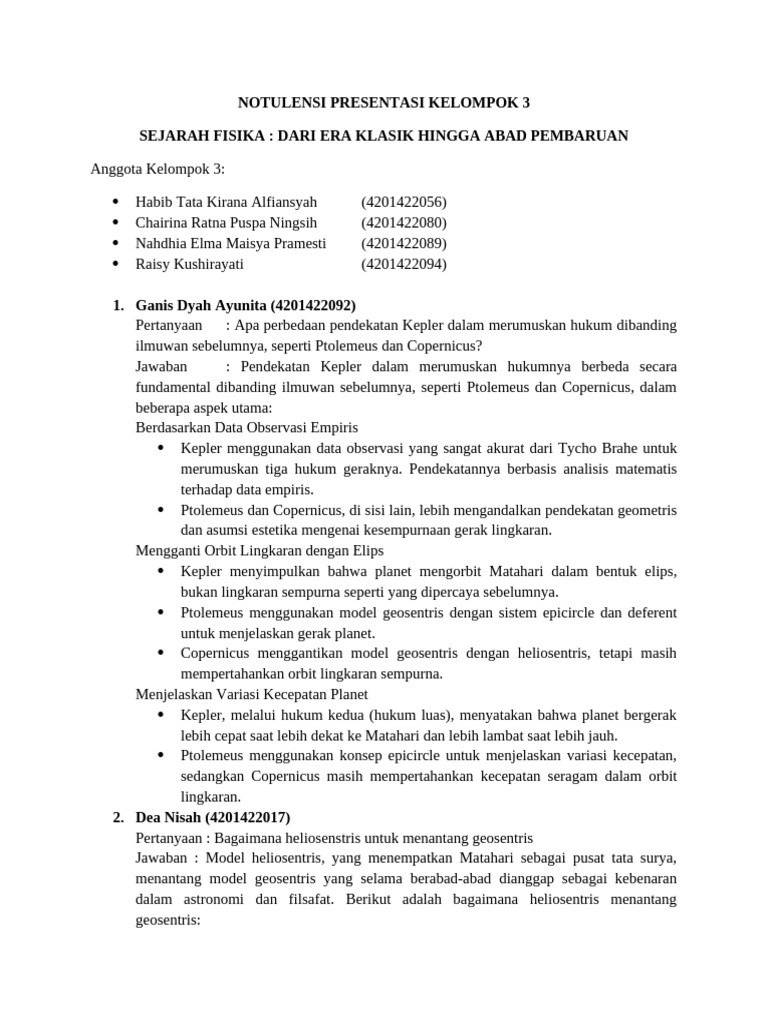 Notulensi Presentasi Kelompok 3 | PDF
