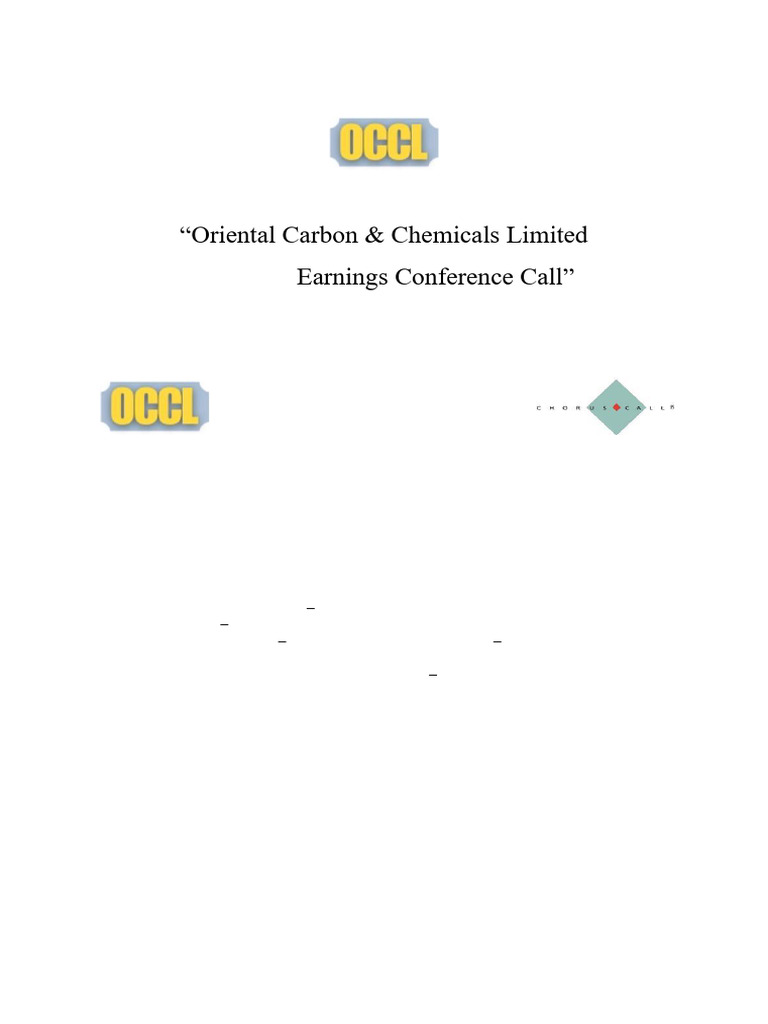 OCCL Q1 FY24 Earnings Call Summary | PDF | Demand | Economies