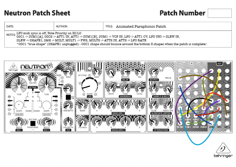 Behringer Neutron Animated Paraphonic Patch | PDF