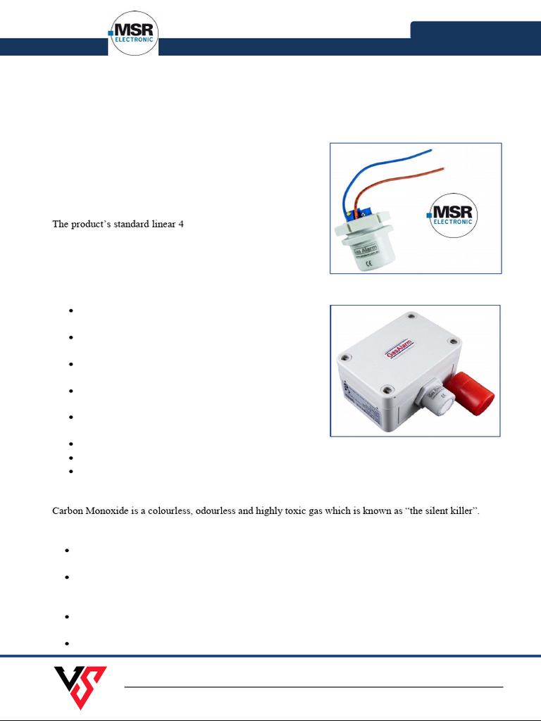 MSR GAS-CO-300-X CO Sensor Transmitter | PDF | Sensor