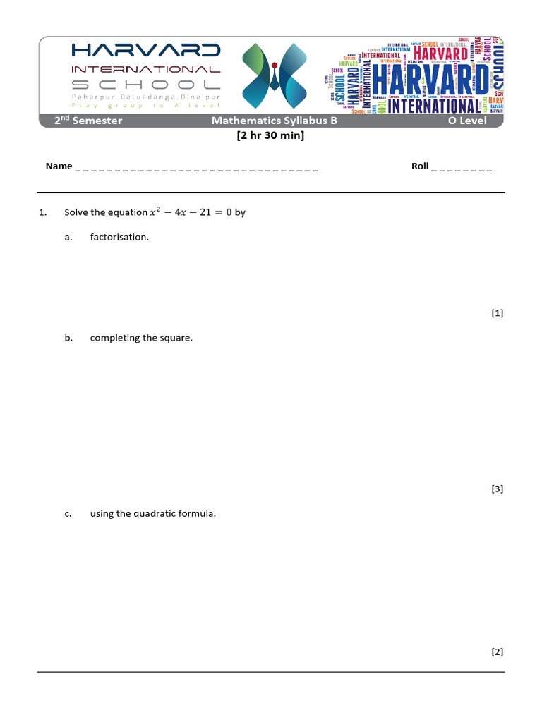 Grade 10 - Term 2 Exam QP (Math B) | PDF | Acceleration | Mathematics