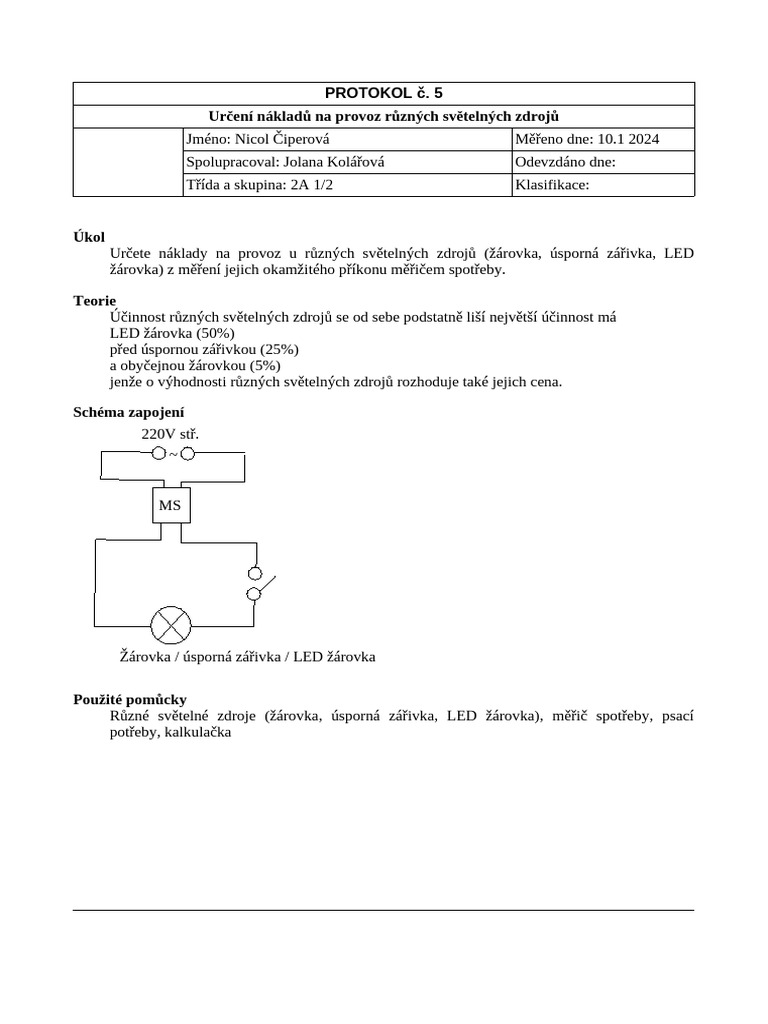 Laboratorní Protokol Fyzika | PDF