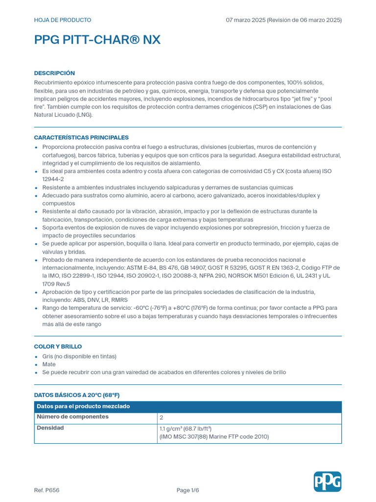 1. PDS PITT CHAR NX | PDF | Información | Temperatura