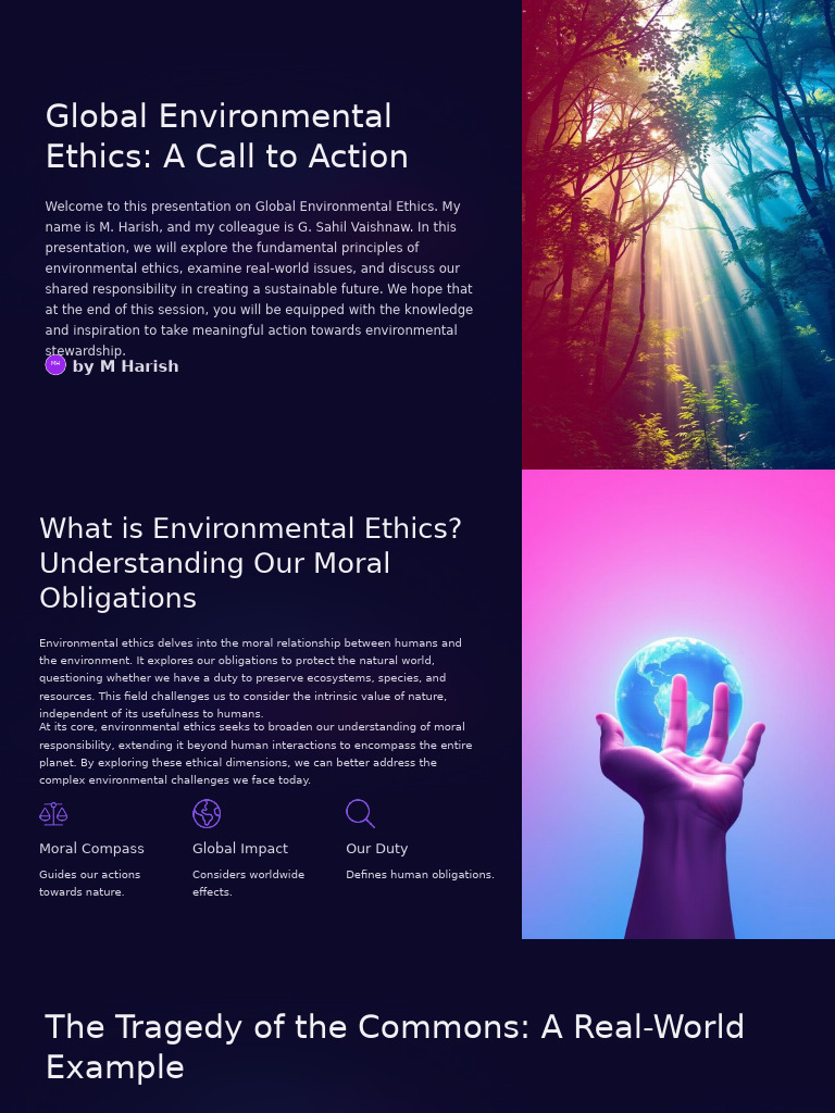 Global Environmental Ethics A Call To Action | PDF | Sustainability ...