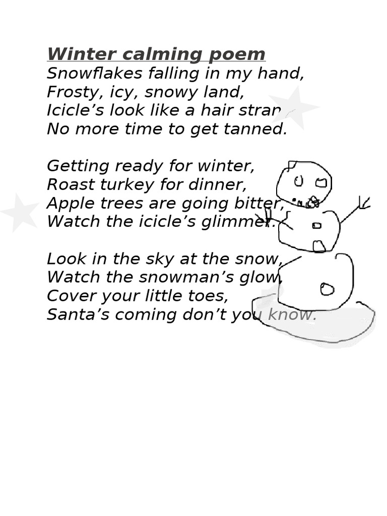 Winter Calming Poem | PDF