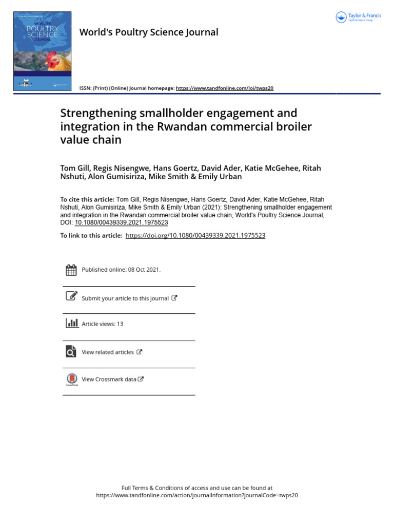 Gill Et Al 2021 Strengthening Smallholder Engagement and Integration in ...