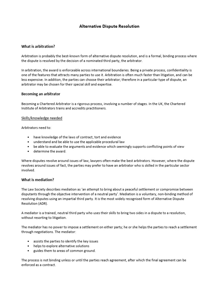 Arbitration Mediation | PDF | Mediation | Alternative Dispute Resolution