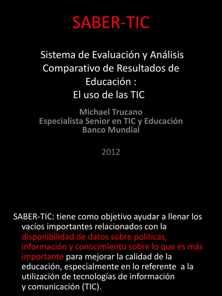 Michael Trucano - Saber-TIC en Español | PDF | Tecnología de ...