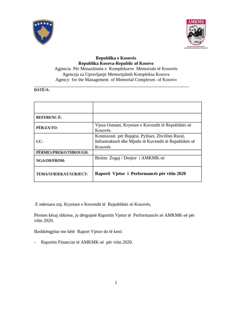 Raporti Vjetor I Performances Drafti 1 2021 3 | PDF