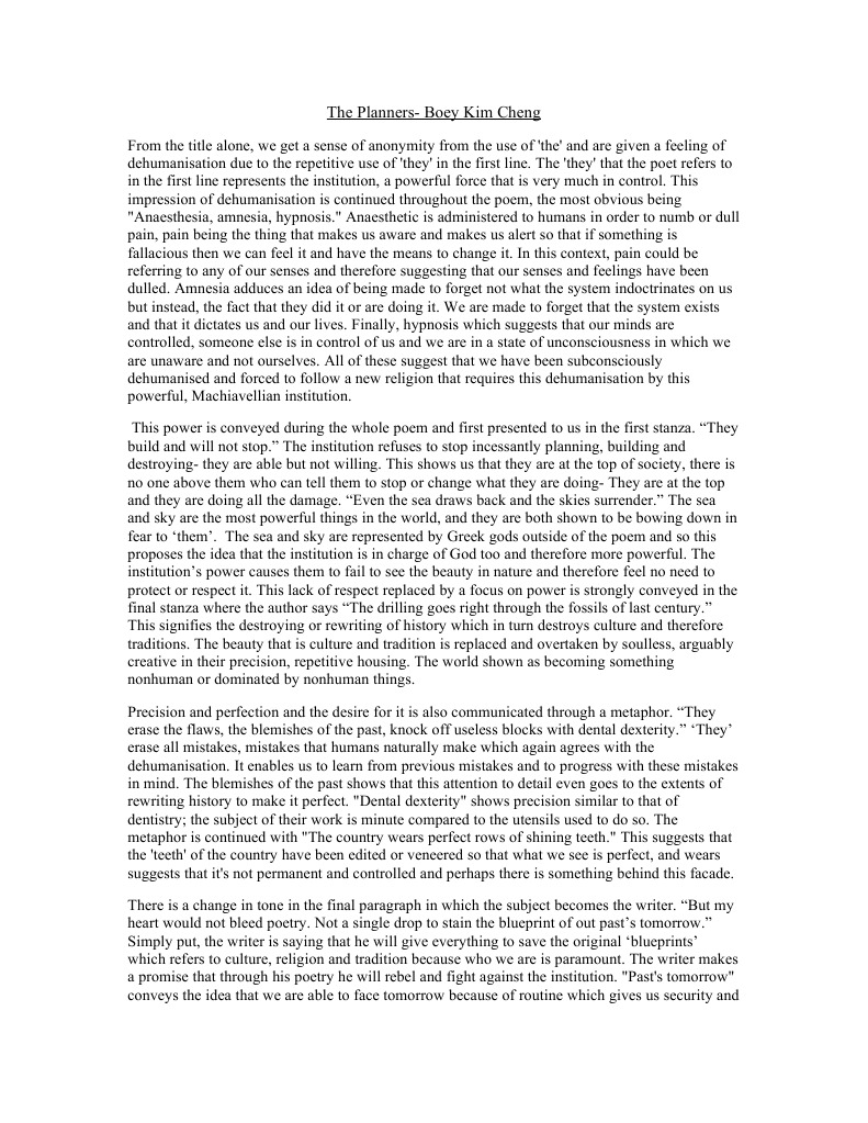 The Planners - Boey Kim Cheng | PDF | Poetry