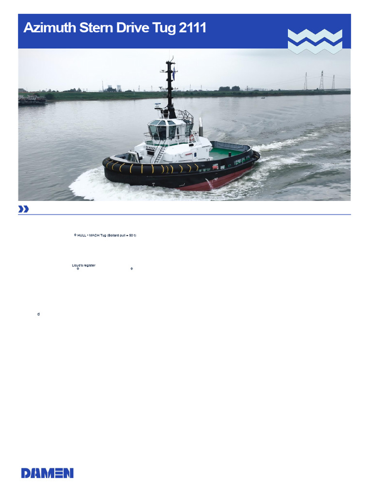 Damen ASD Tug 2111 Specifications | PDF | Deck (Ship) | Ships