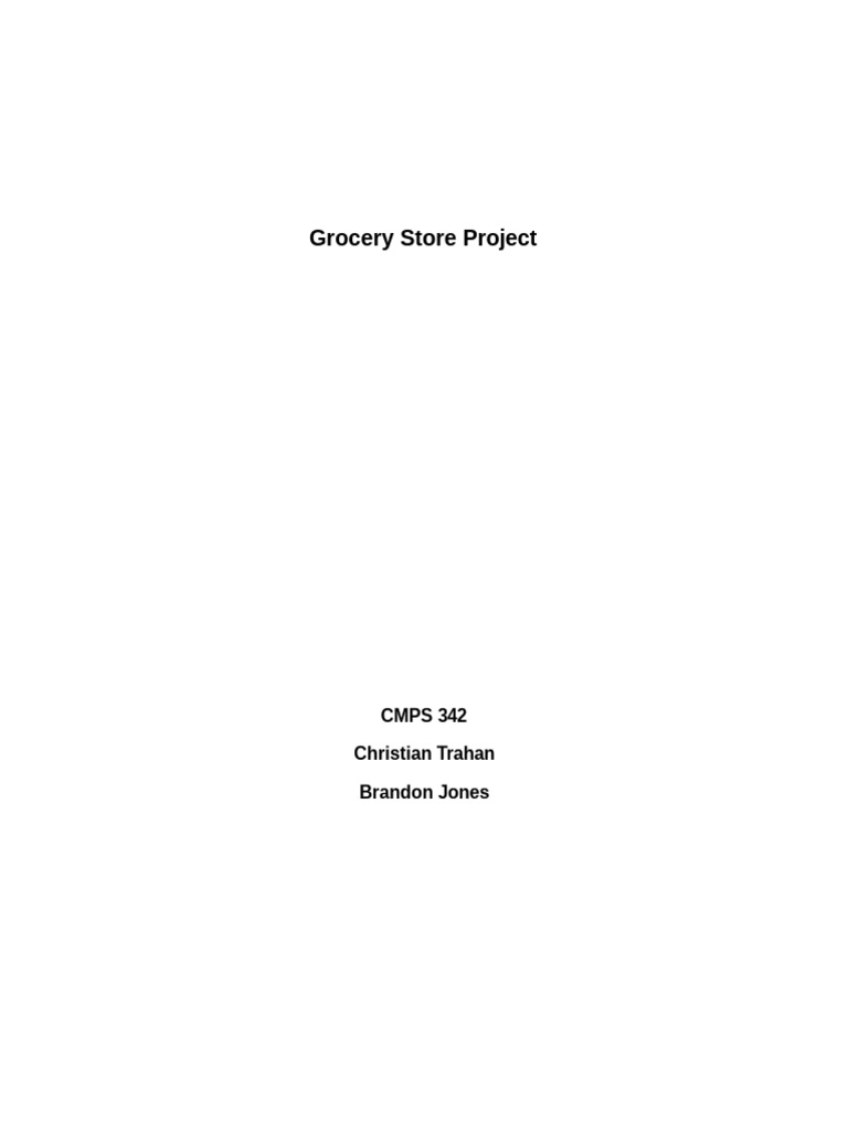 Grocery Store Project | PDF | Relational Model | Conceptual Model