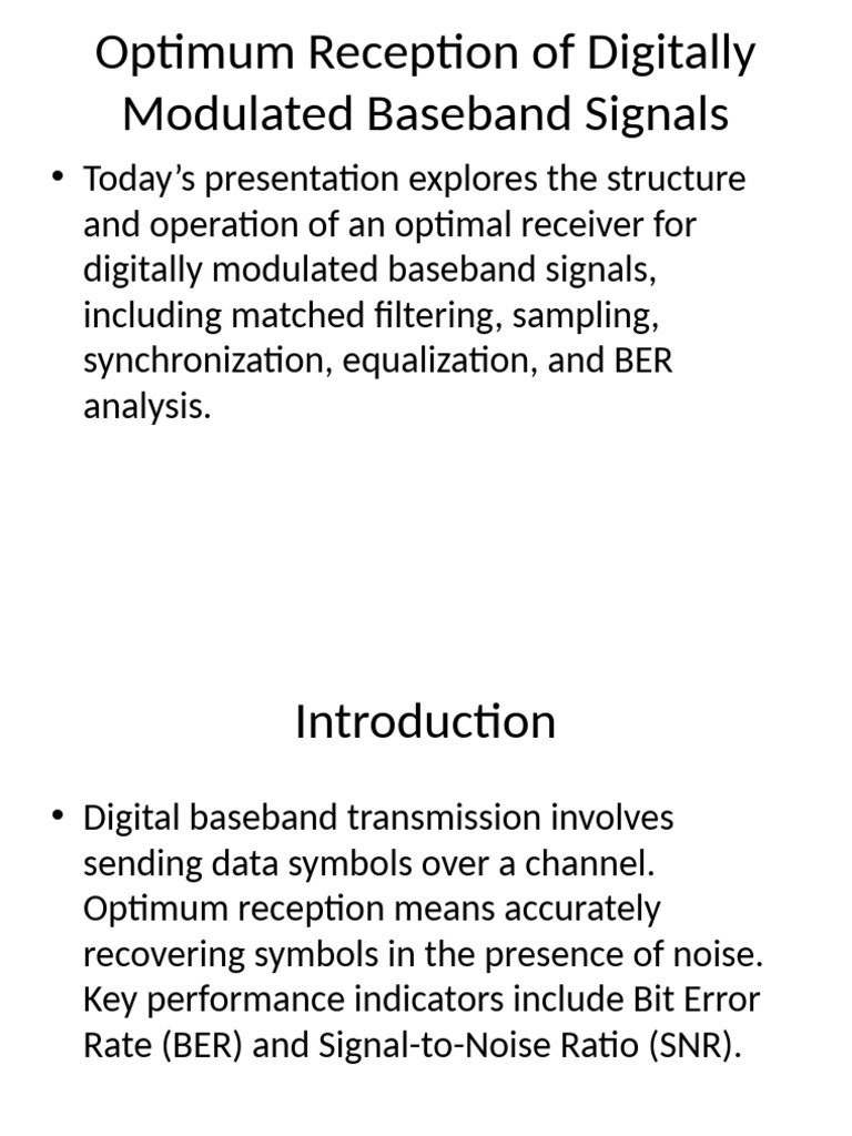 Optimum Reception Presentation | PDF