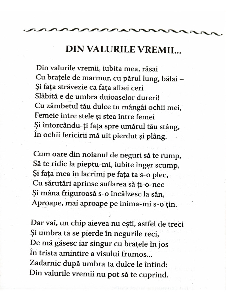 Din Valurile Vremii... - M. Eminescu | PDF