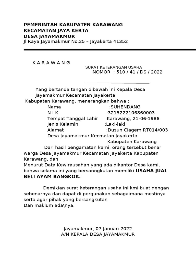 Contoh Kop Surat Desa | PDF