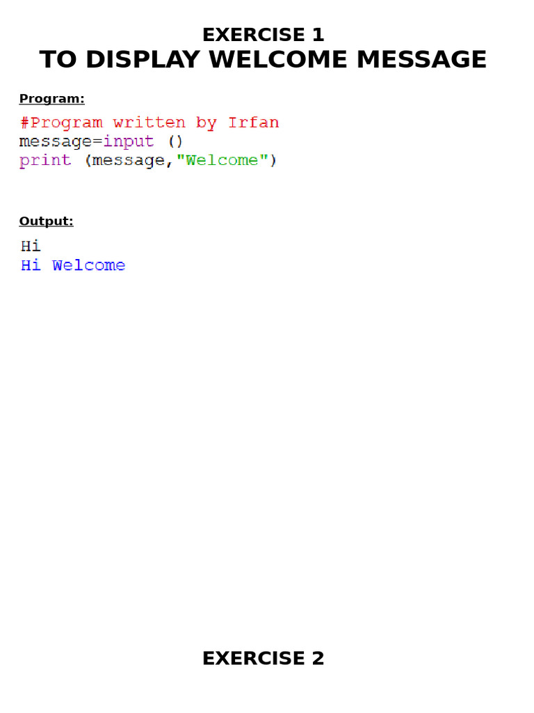 CS Record Exercise 1 and 2 | PDF