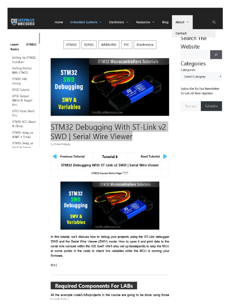 Stm32 Debugging With St Link V2 Swd Serial Wire Viewer Pdf