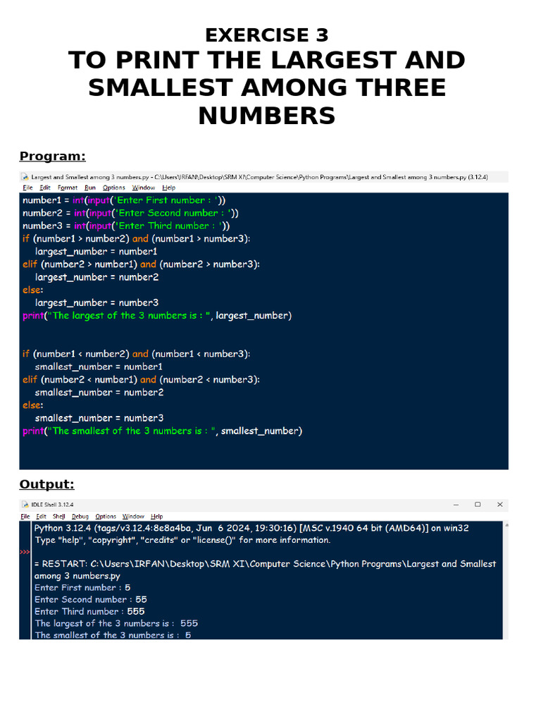 CS Record Exercise 3 and 4 | PDF