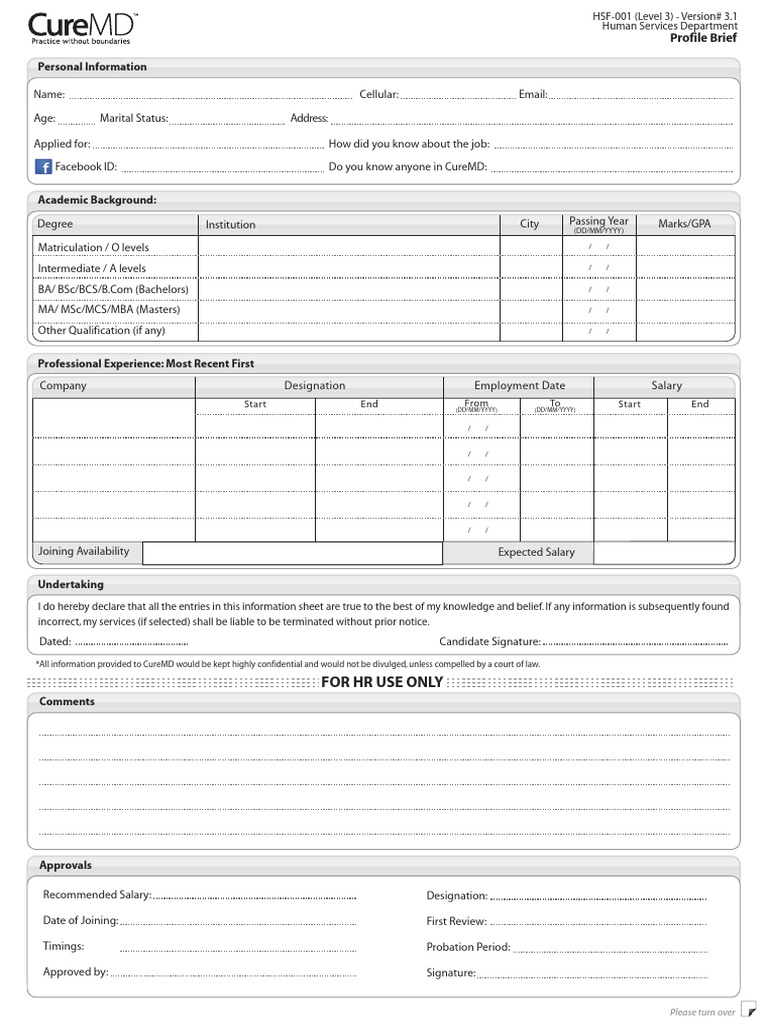 Candidate Profile Information Sheet | PDF | Titles | Educational Stages