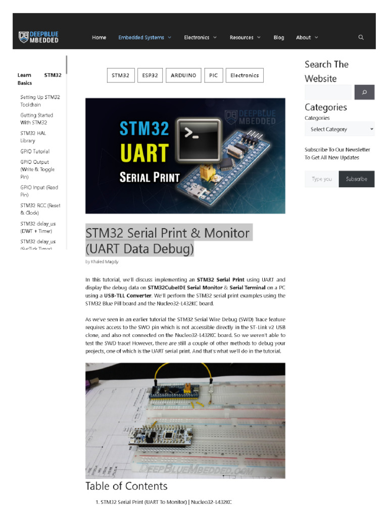 STM32 Serial Print & Monitor (UART Data Debug) | PDF STM32 Serial Print & Monitor (UART Data Debug) | PDF