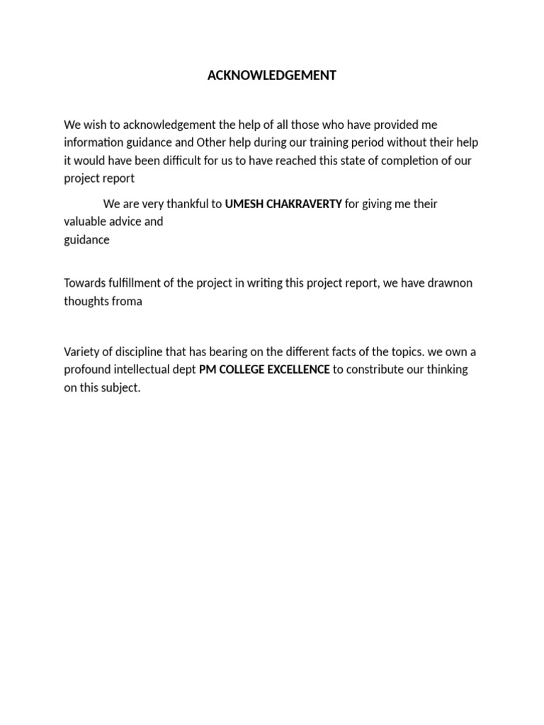 Acknowledgement | PDF